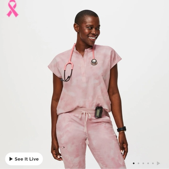 Figs | Other | Figs Rafaela Oversized Breast Cancer Pink Scrub Set ...